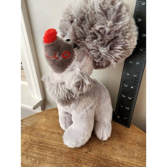 Homerbest | Toys | Gray 1 Inch Poodle Plush With Red Bows Red Nose And ...